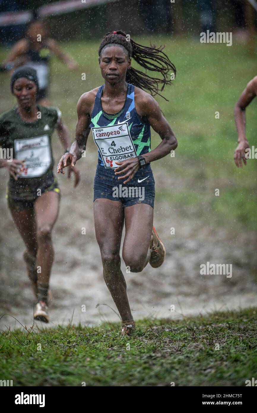 Beatrice Chebet running in the Elgoibar International Cross Country ...