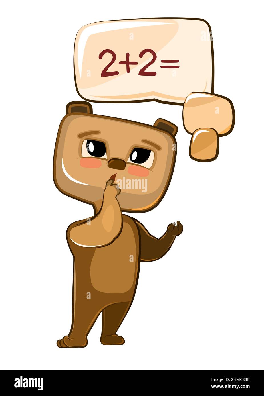 Cute Bear baby is trying to count. Studying numbers and counting. Funny ...