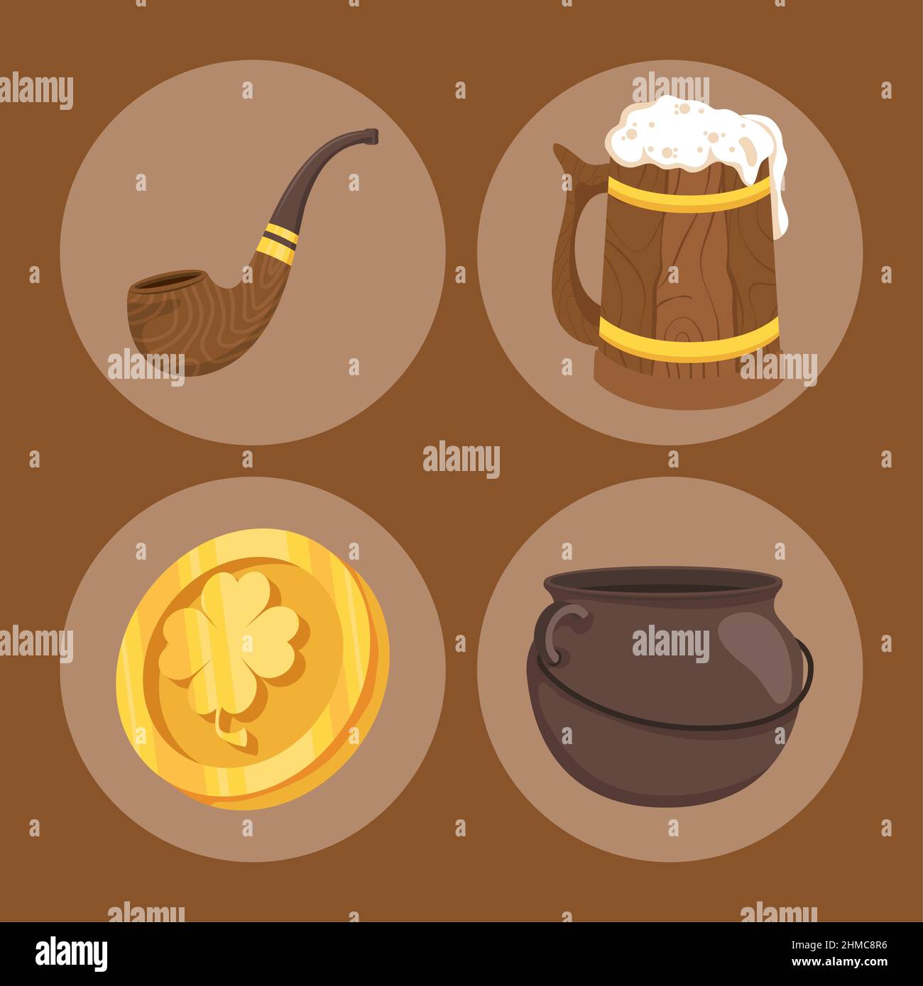 st patricks day beer, coin and pipe Stock Vector Image & Art - Alamy