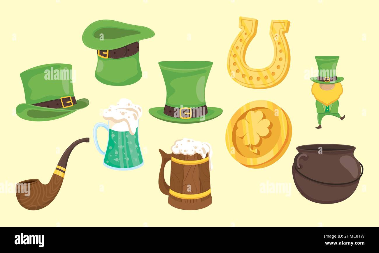 st patricks day flat icons design Stock Vector Image & Art - Alamy