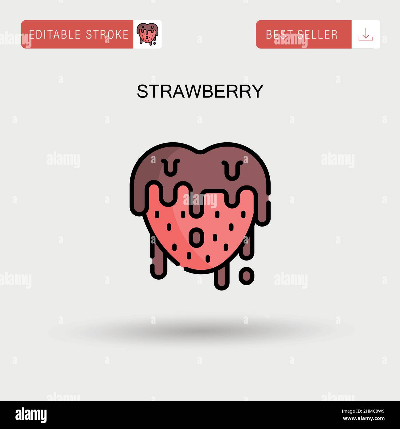 Strawberry Simple vector icon Stock Vector Image & Art - Alamy
