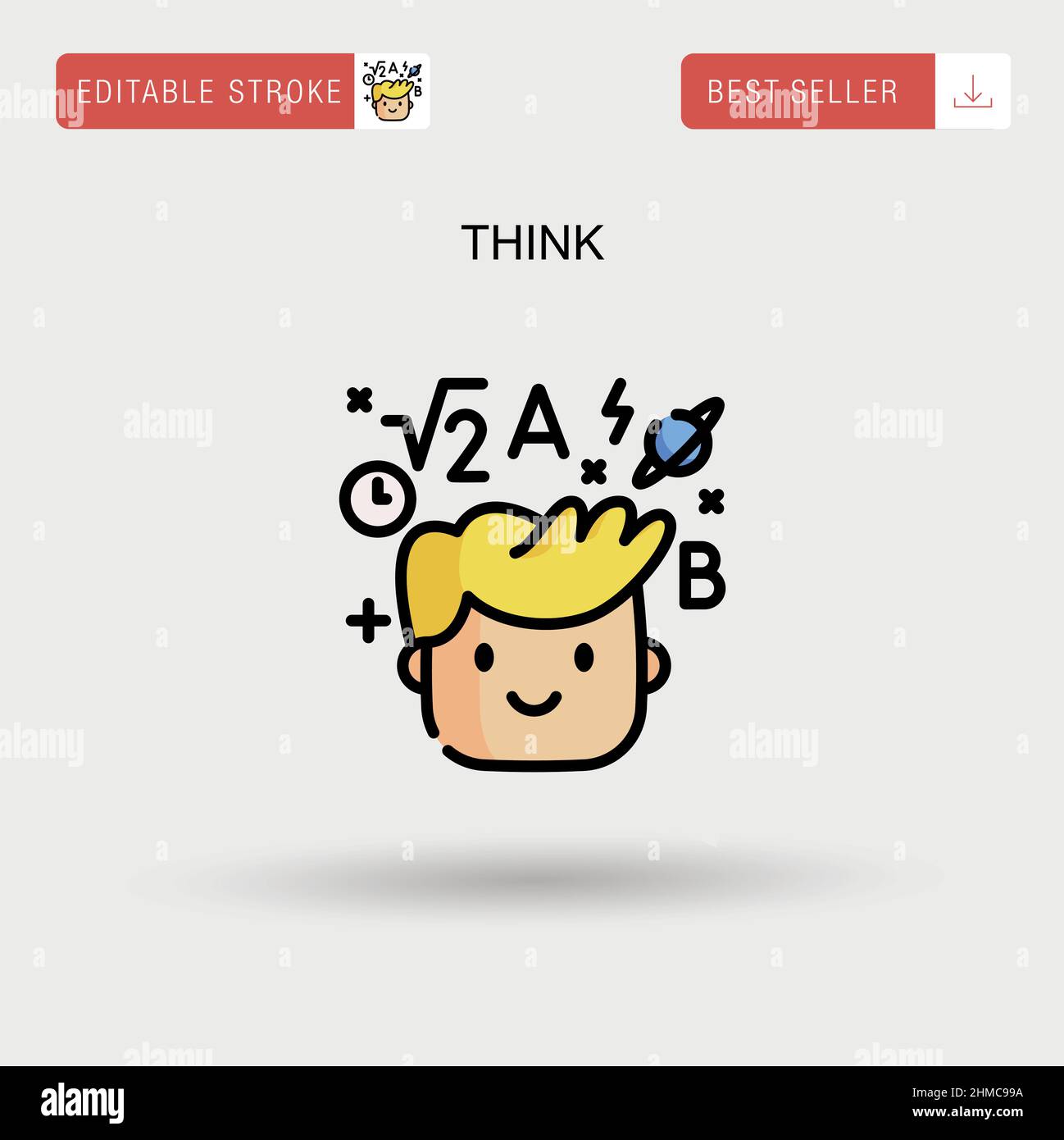 Think Simple vector icon Stock Vector Image & Art - Alamy