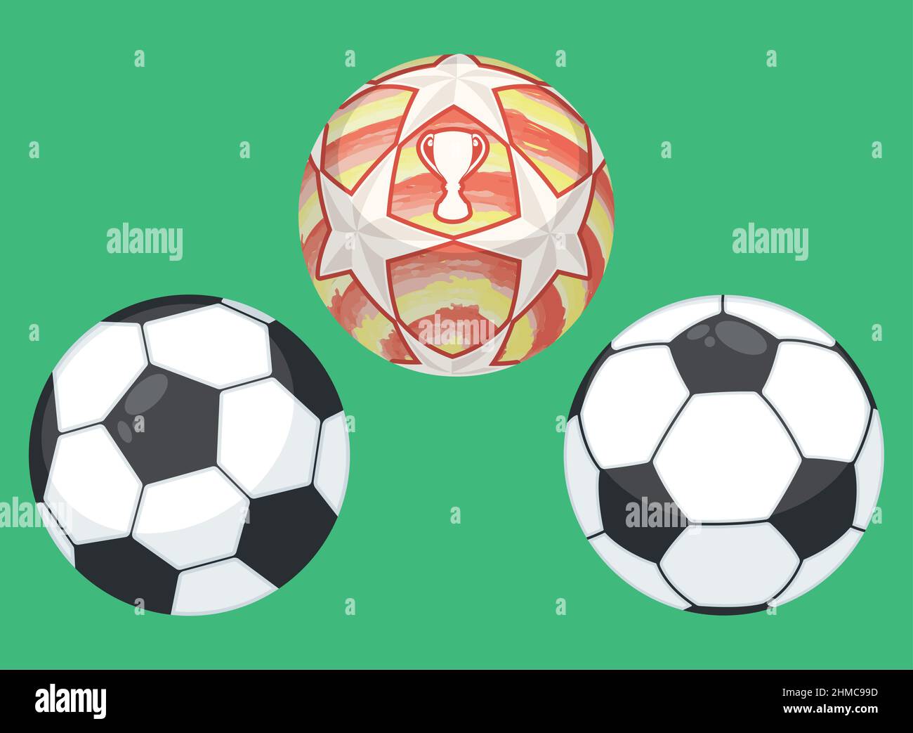 football soccer set three balloons Stock Vector Image & Art - Alamy
