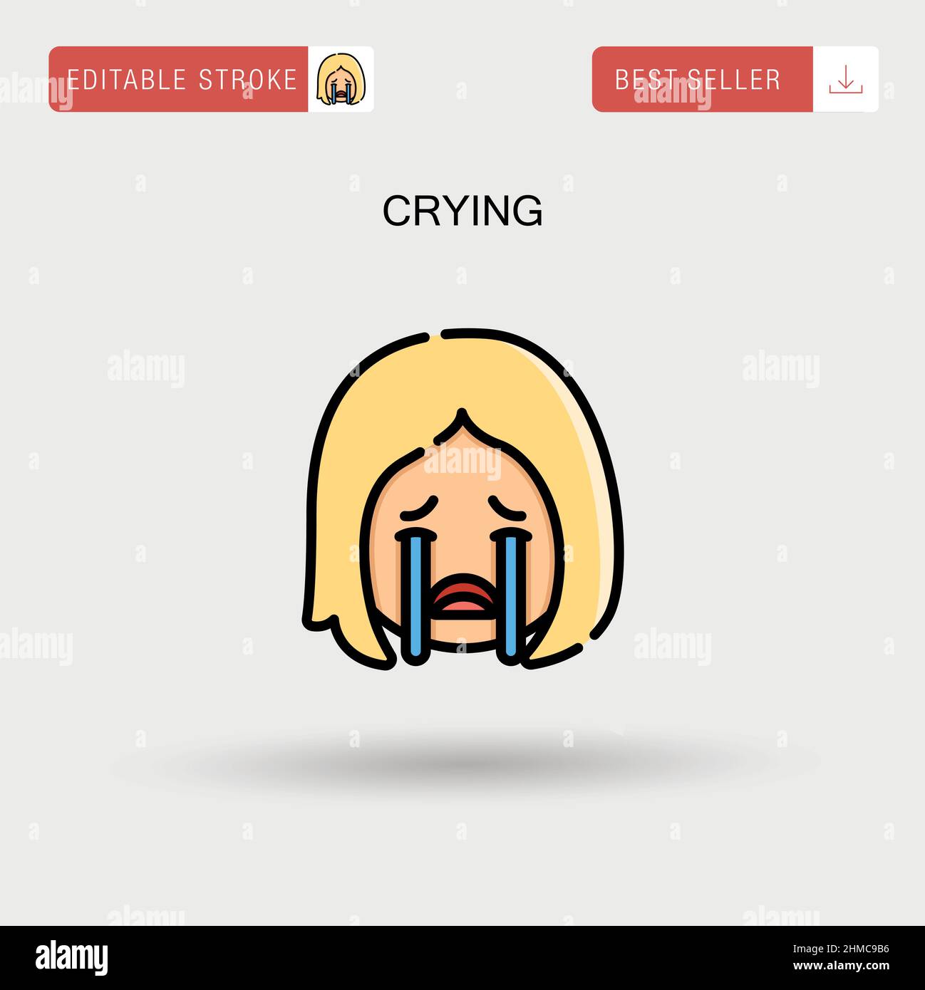 Crying Simple vector icon Stock Vector Image & Art - Alamy