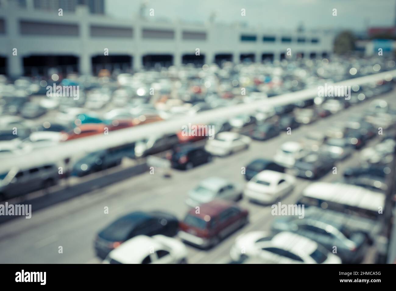 Vintage blur of car at public car parking background Stock Photo - Alamy