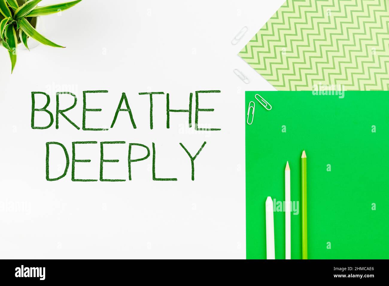 Text sign showing Breathe Deeply. Business concept to take a large ...