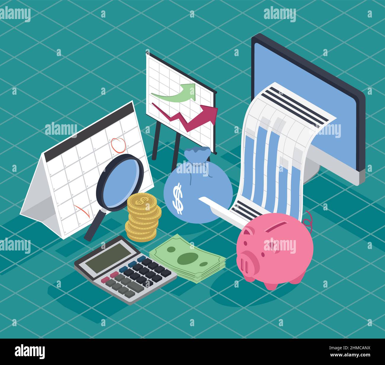 calendar and budget management icons Stock Vector Image & Art - Alamy