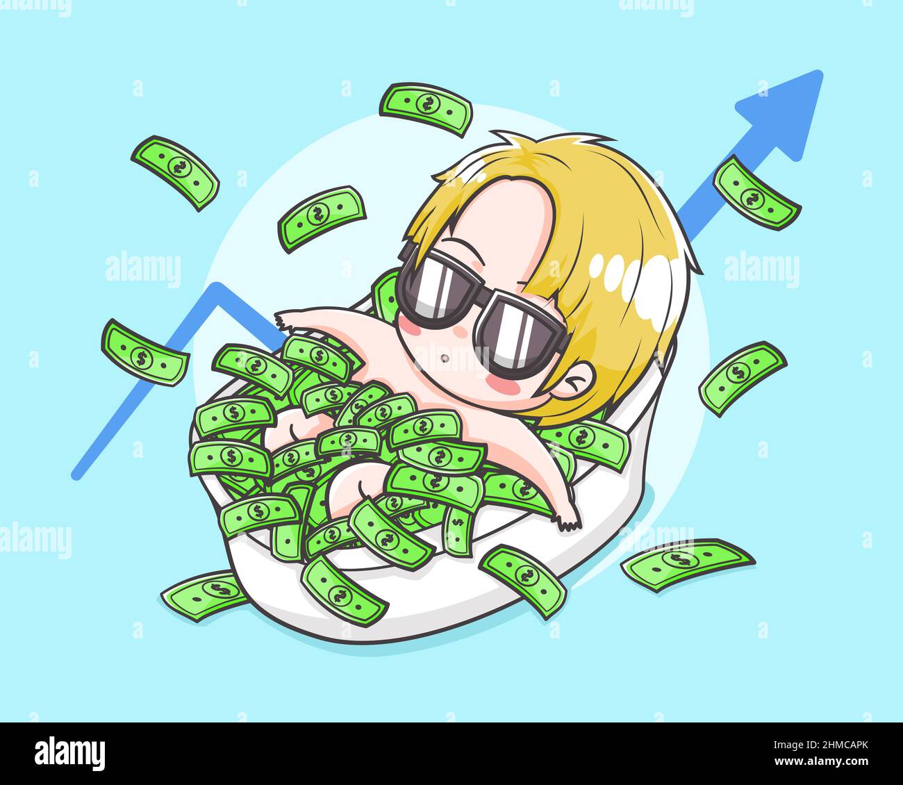 Cute rich businessman cartoon illustration Stock Vector Image & Art - Alamy