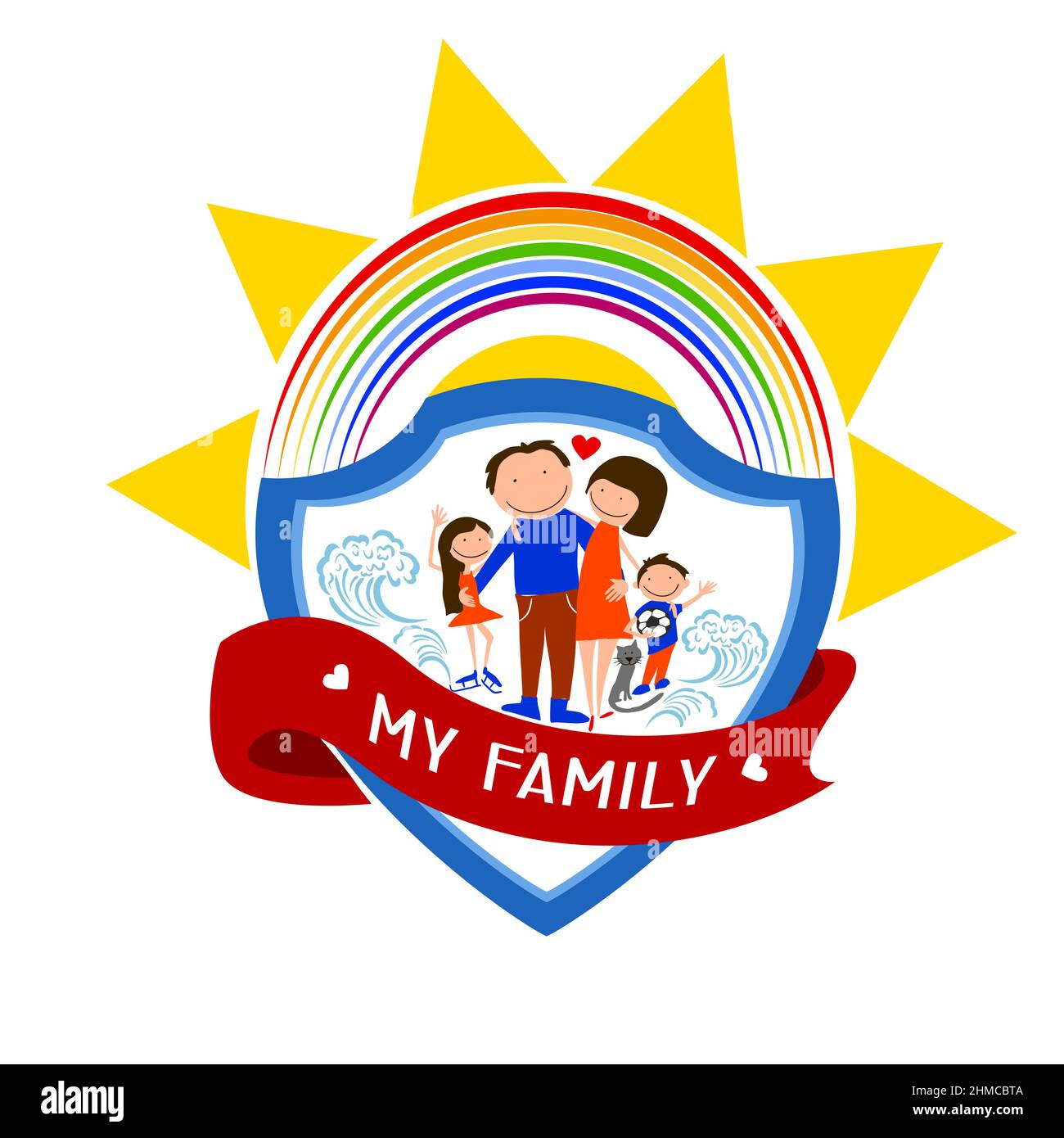 Family - template logo design. Vector illustration sign. Family emblem ...