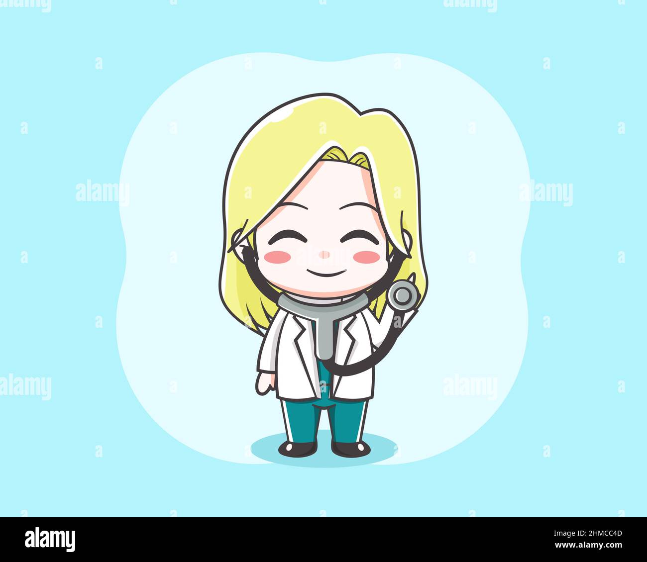 cute doctor girl cartoon illustration Stock Vector Image & Art - Alamy