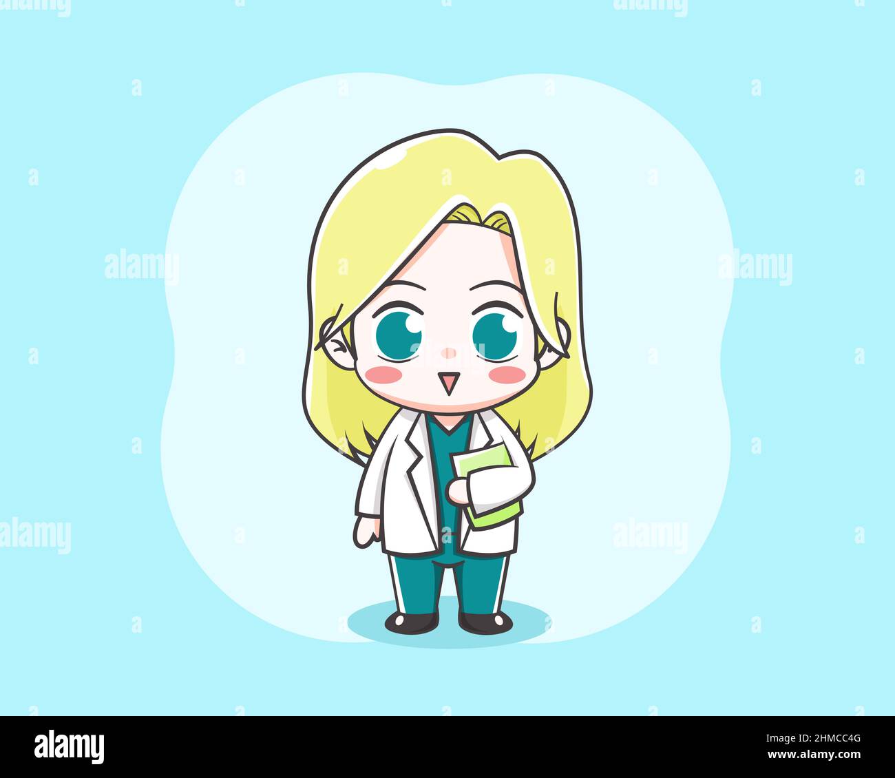cute doctor girl cartoon illustration Stock Vector Image & Art - Alamy