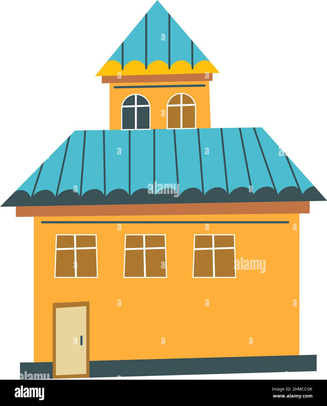 Home built in rural style, isolated old wooden building with roof and ...