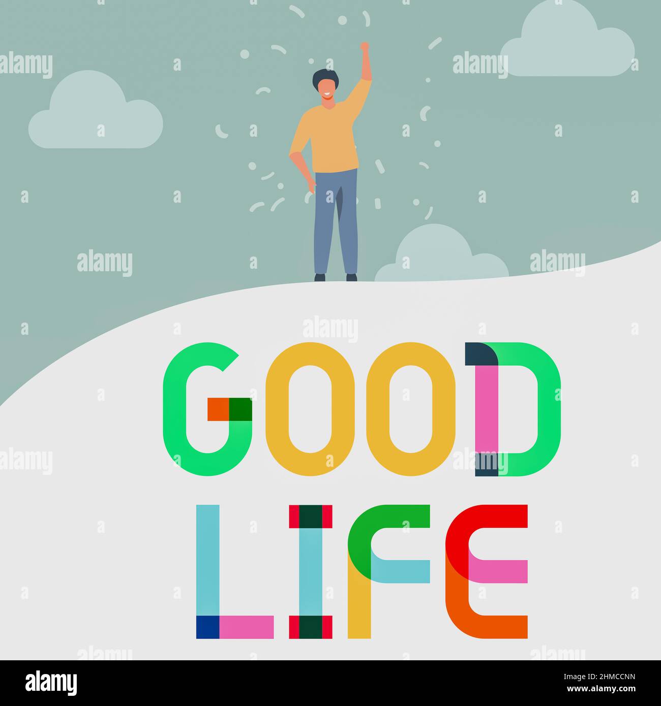 Hand writing sign Good Life. Word Written on living in comfort and ...