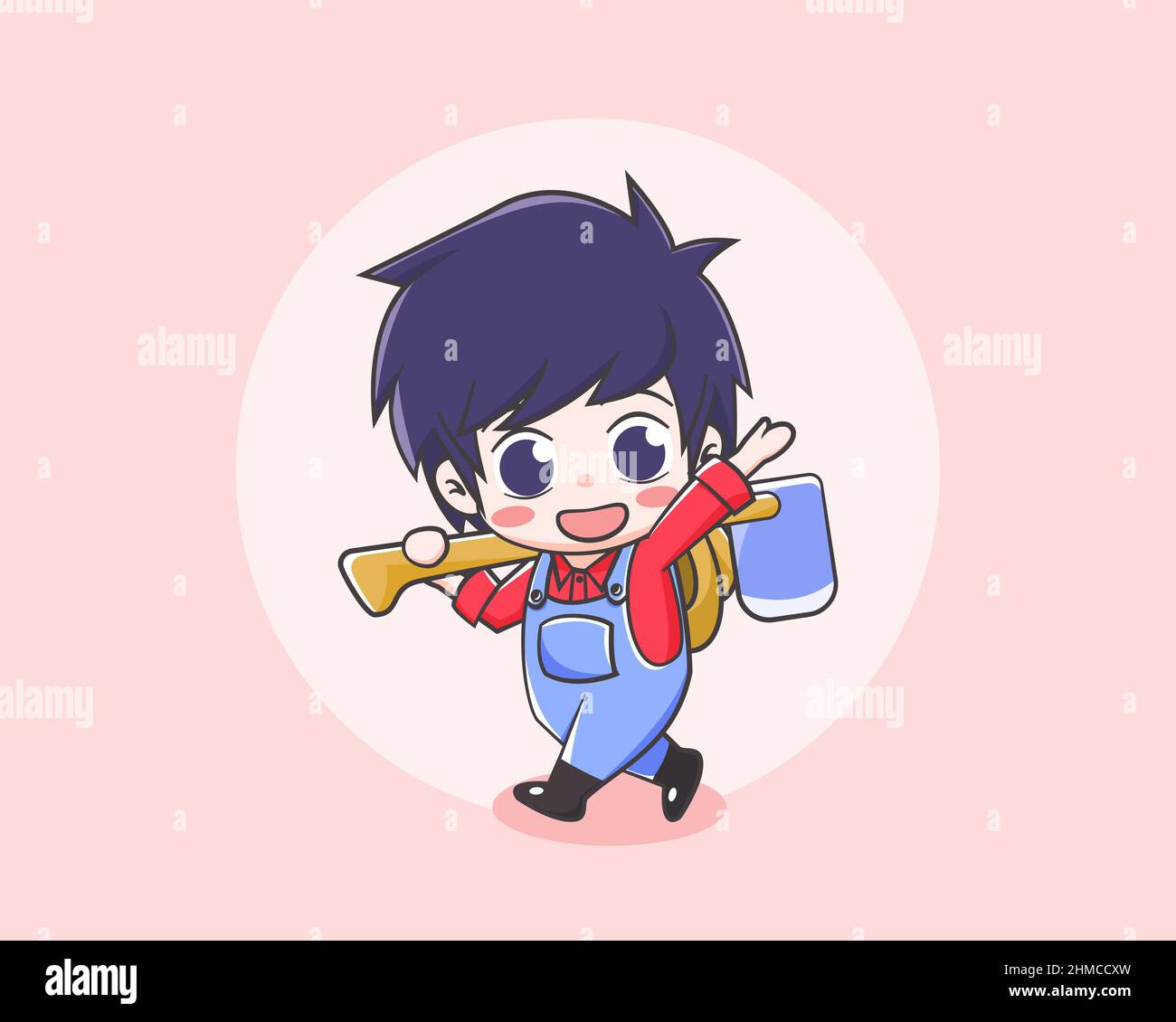 Cute farmer boy cartoon character Stock Vector Image & Art - Alamy