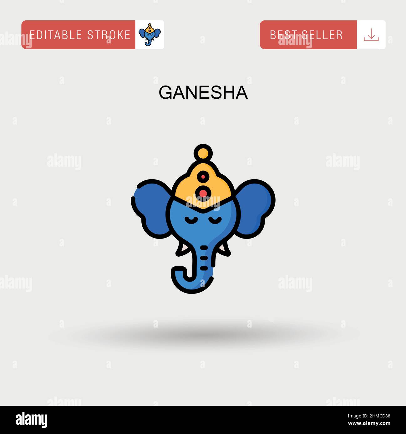 Ganesha Simple vector icon Stock Vector Image & Art - Alamy