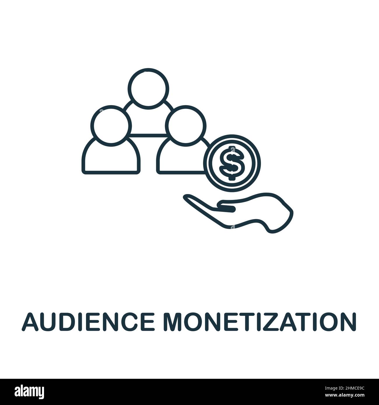 Audience Monetization icon. Line element from social media marketing ...