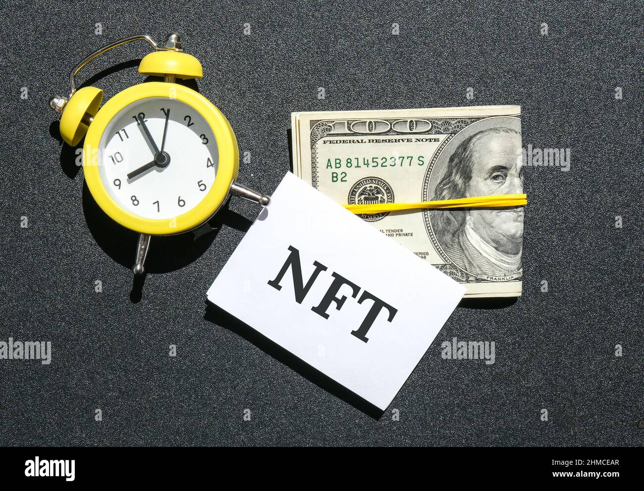 NFT non-fungible token text. Concept words NFT non-fungible token on ...