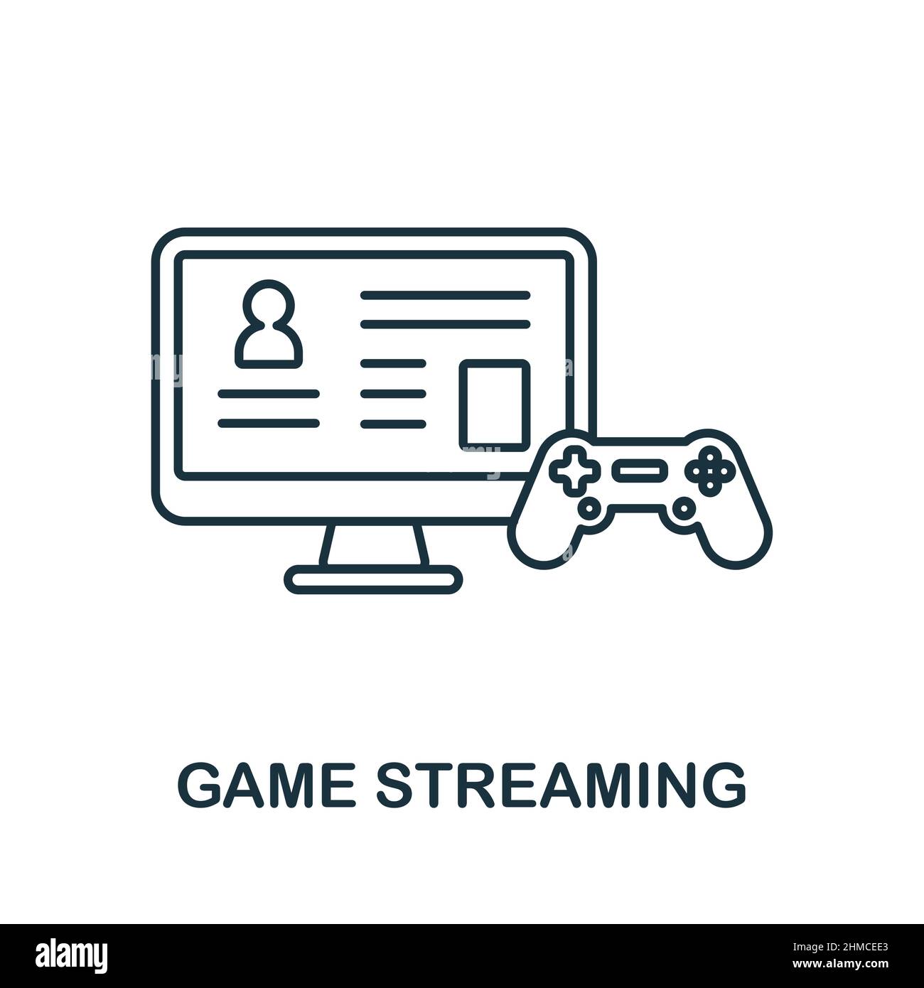 Game Streaming icon. Line element from social media marketing ...