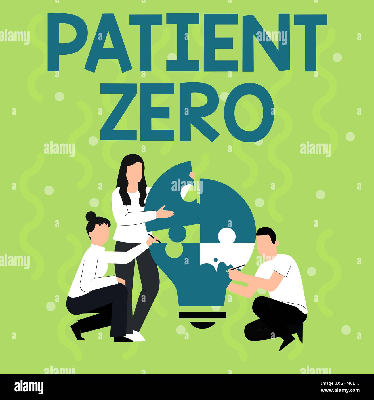 Text caption presenting Patient Zero. Concept meaning primary disease ...