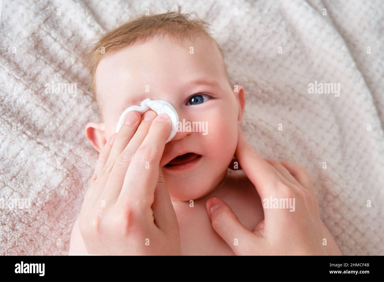 Child washing face bed hi-res stock photography and images - Alamy