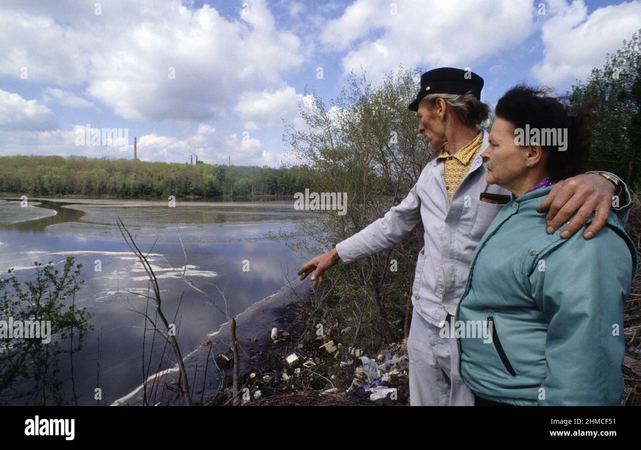Allemagne de l'est pollution a Bitterfeld Mai 1990 Stock Photo - Alamy