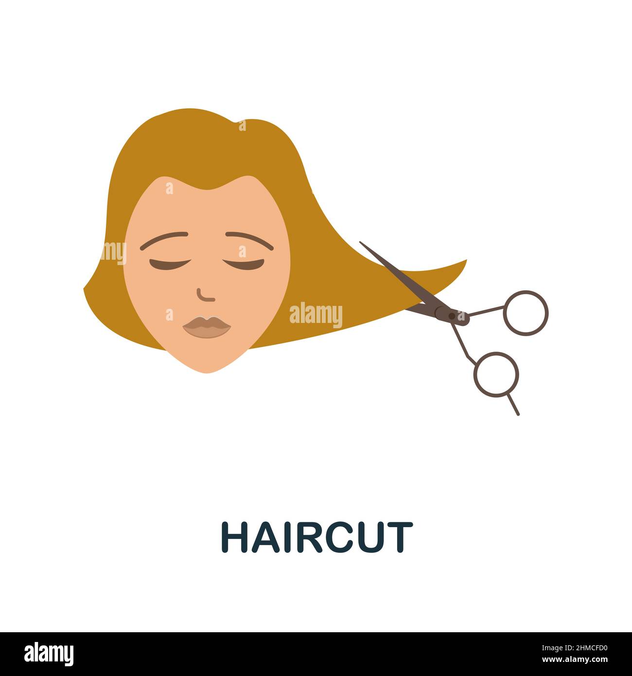 Haircut flat icon. Colored element sign from beauty salon collection ...