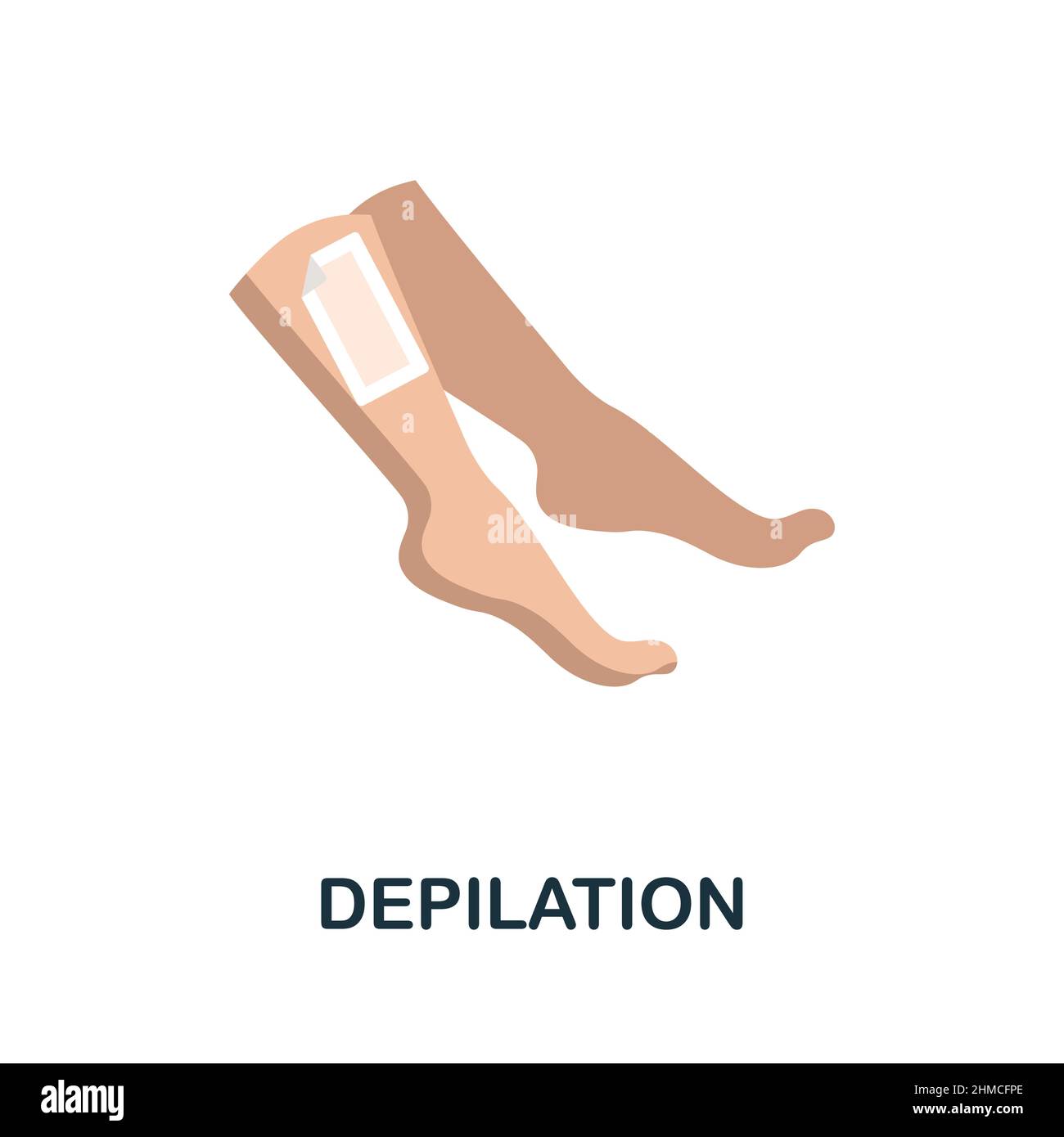 Depilation flat icon. Colored element sign from beauty salon collection ...