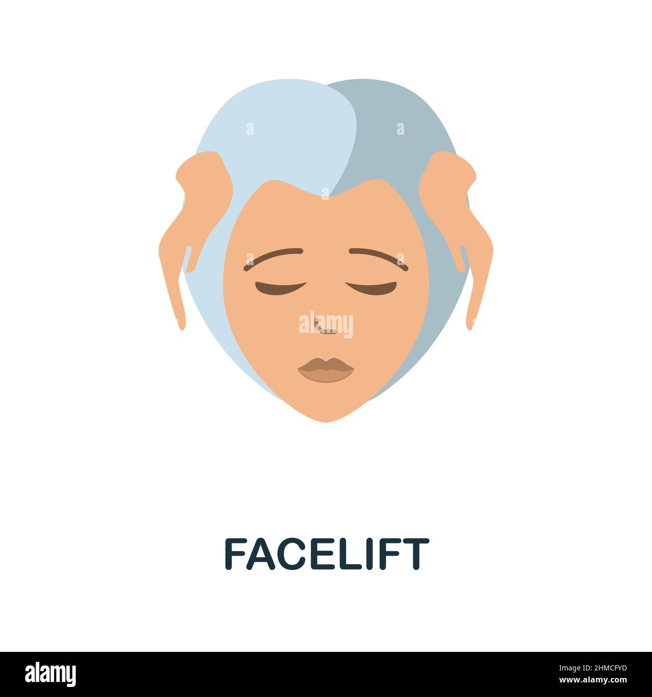 Facelift flat icon. Colored element sign from beauty salon collection ...