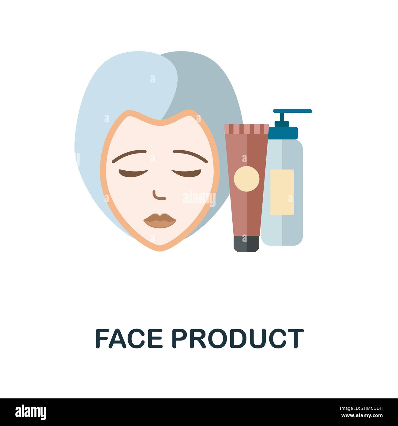 Face Product flat icon. Colored element sign from beauty salon ...