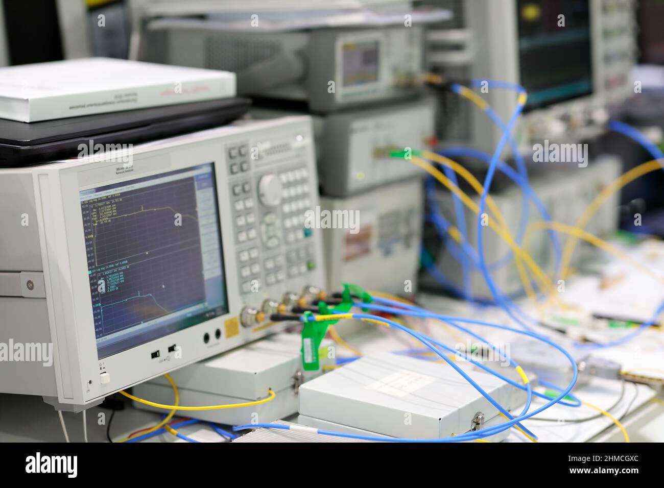 Fiber optic communication laboratory with modern measuring equipment ...