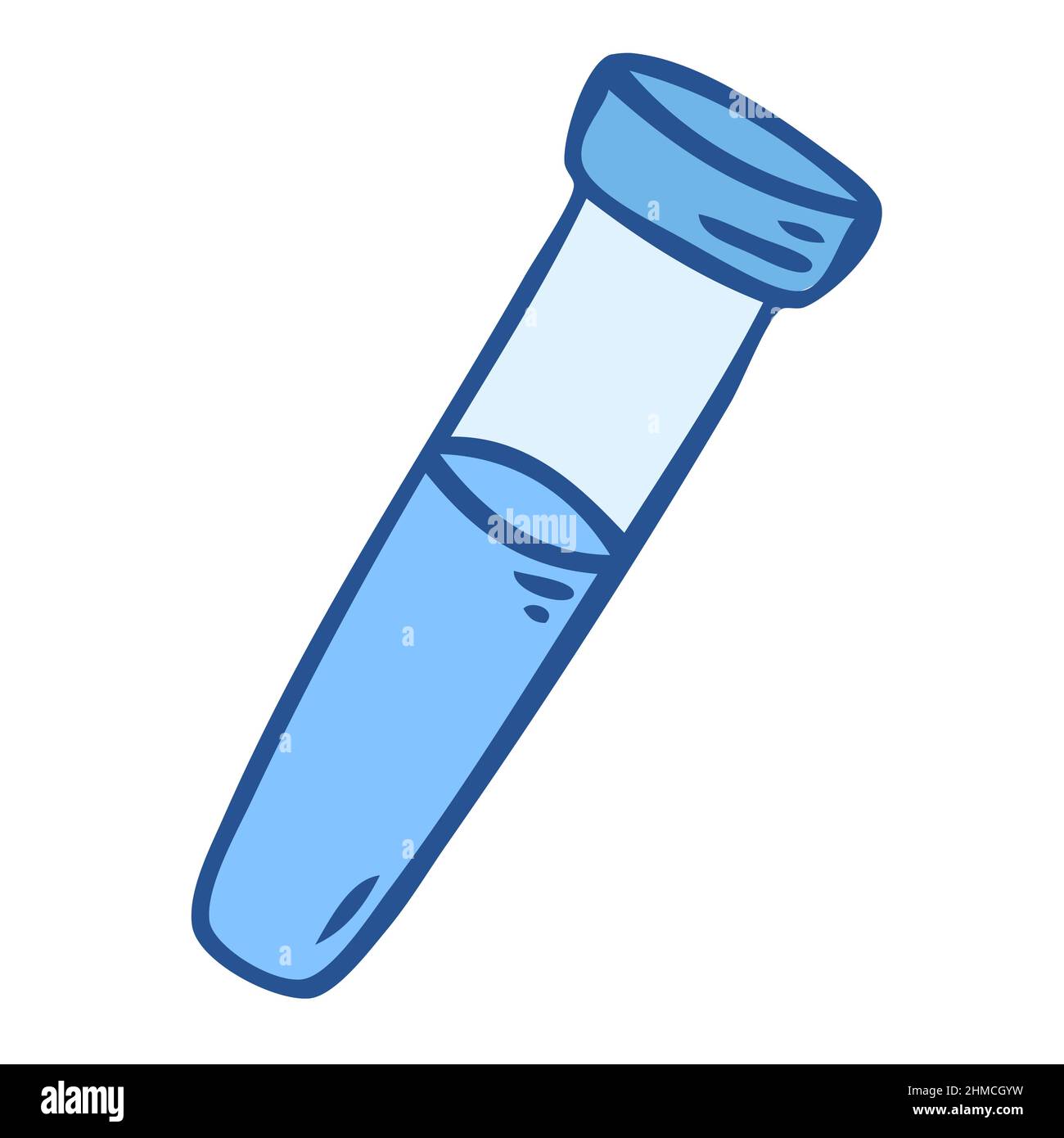 Test tube with a liquid. Chemical equipment. Hand drawn vector ...