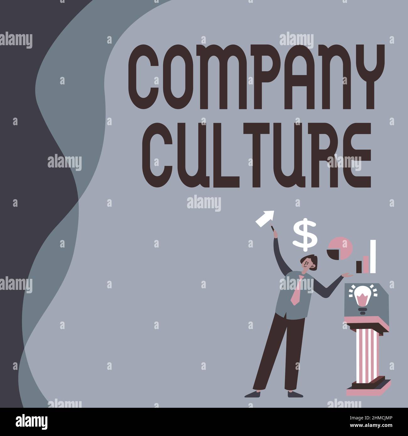 Sign displaying Company Culture. Business overview The environment and ...