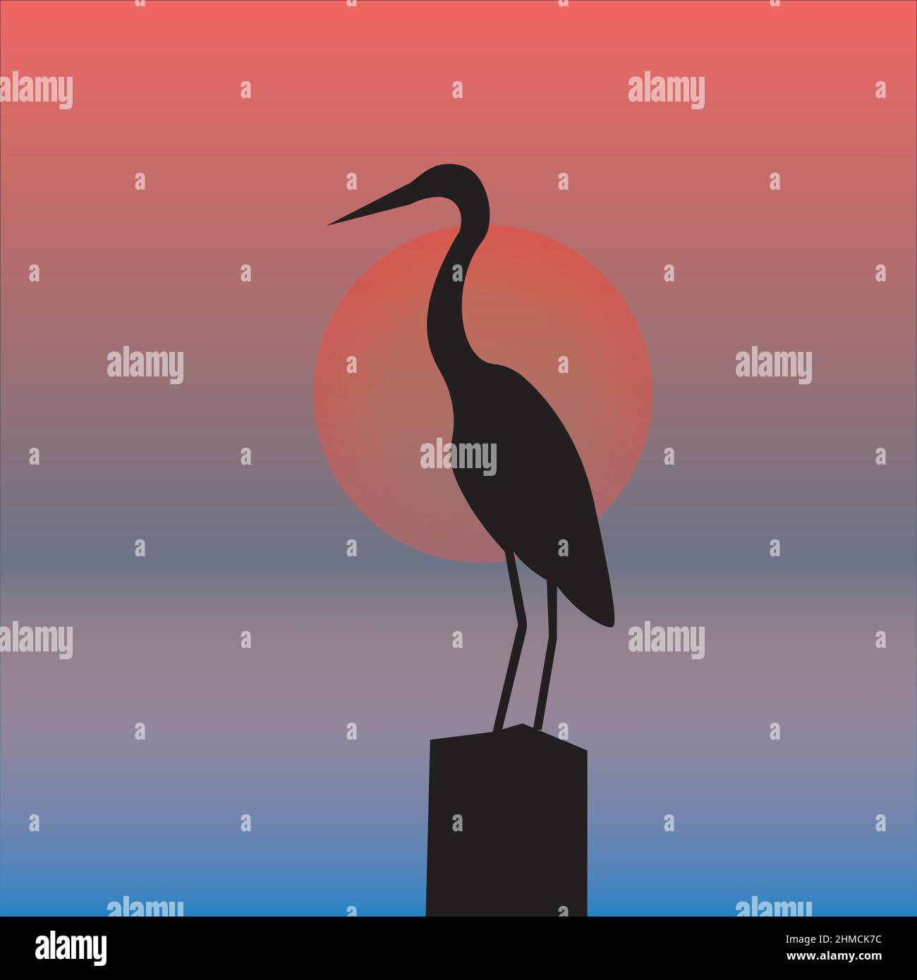 Birds, blue background, crane Stock Vector Images - Alamy
