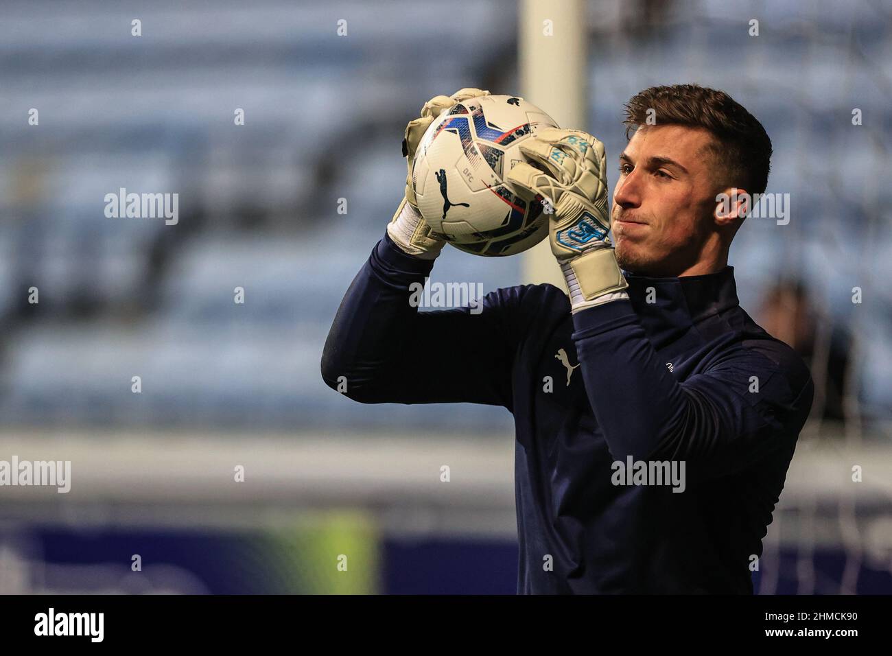Stuart Moore #13 of Blackpool during the pre-game warmup Stock Photo ...
