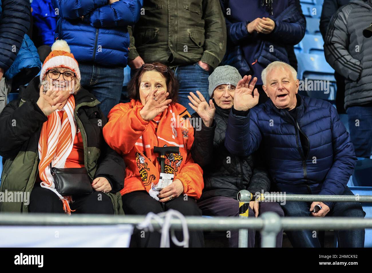 Blackpool fans in the crowd Stock Photo - Alamy