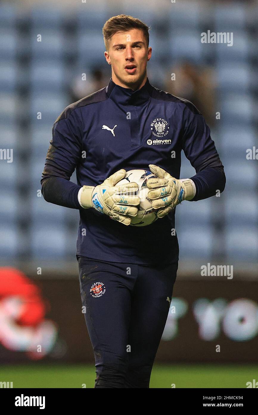 Stuart Moore #13 of Blackpool during the pre-game warmup Stock Photo ...