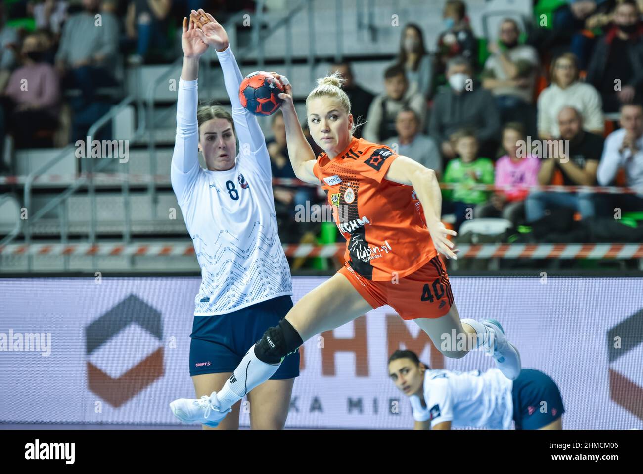 LUBIN, POLAND - JANUARY 16, 2022: Handball EHF European League Women ...