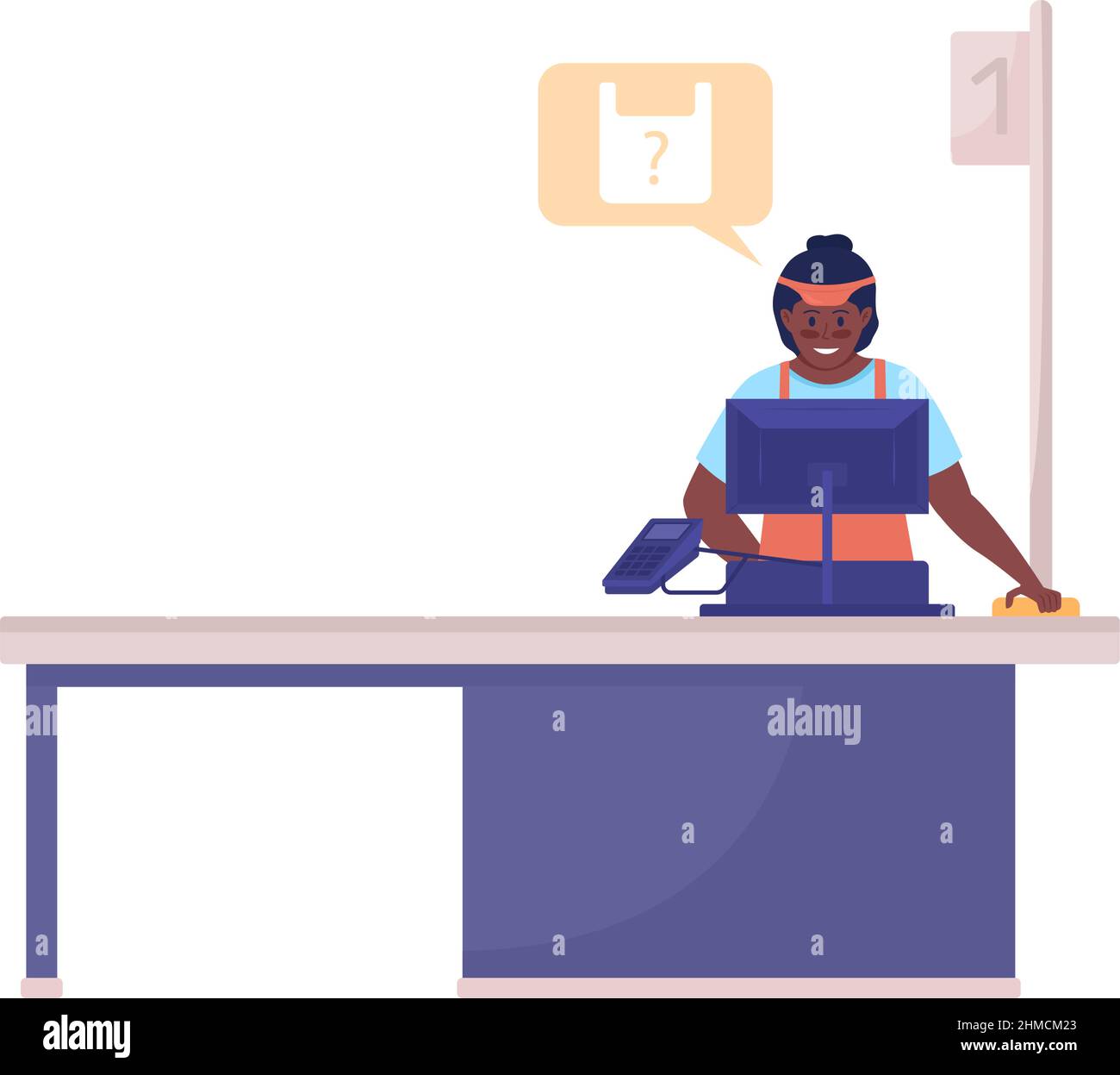 Grocery store cashier african Cut Out Stock Images & Pictures - Alamy