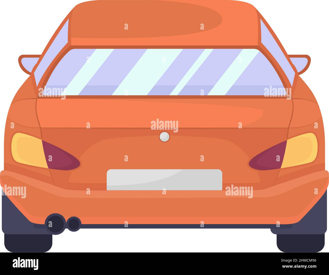 Back view car semi flat color vector object Stock Vector Image & Art ...
