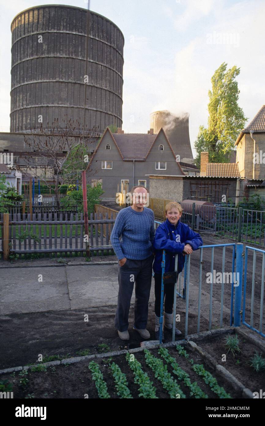 Allemagne de l'est pollution BITTERFELD Maiy1990 Stock Photo - Alamy
