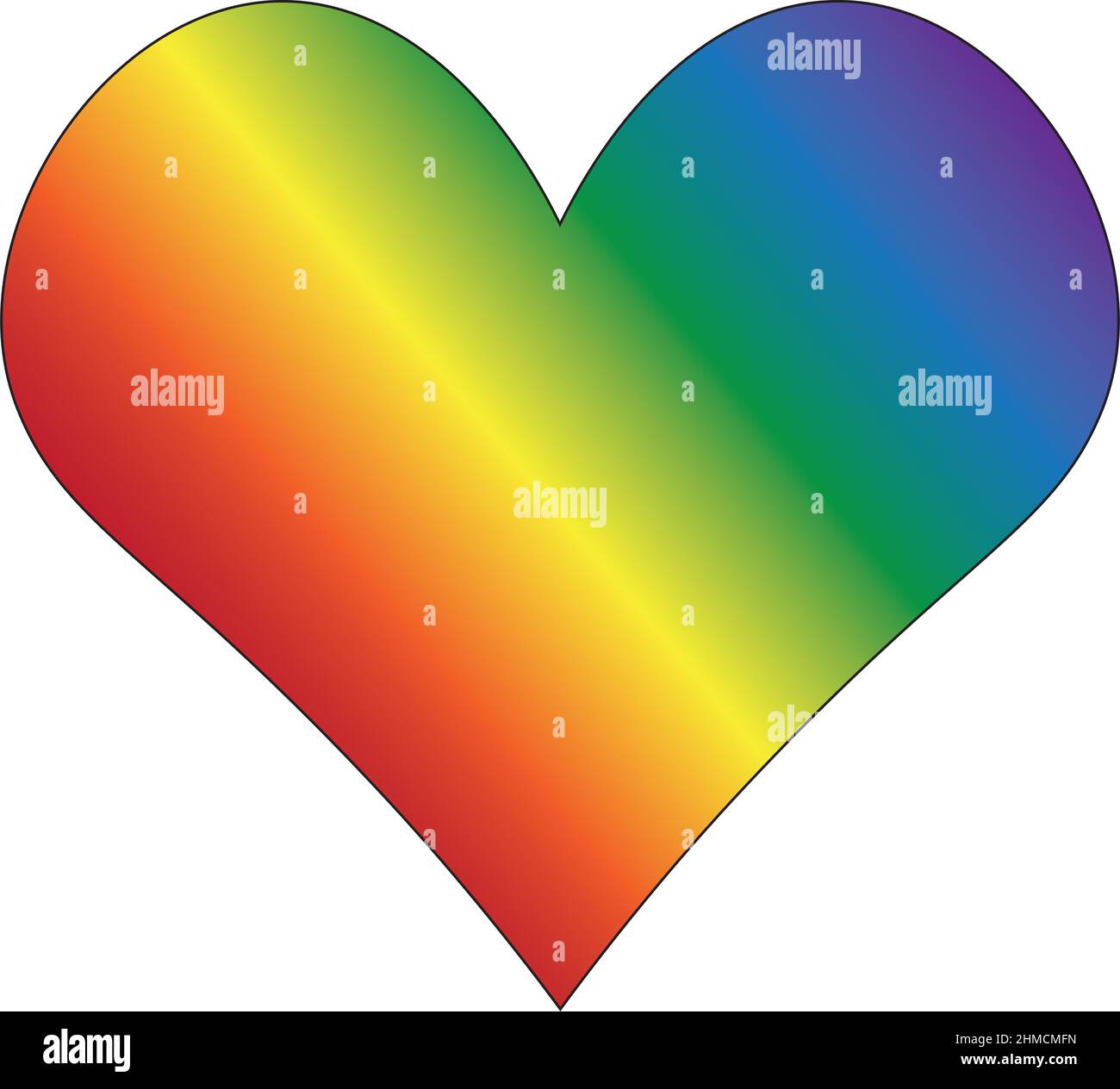 Heart shape with rainbow colours Stock Vector Image & Art - Alamy