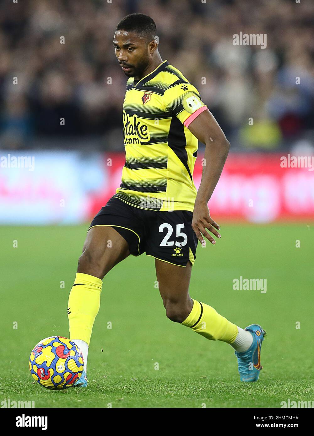 London, England, 8th February 2022. Emmanuel Dennis of Watford during ...