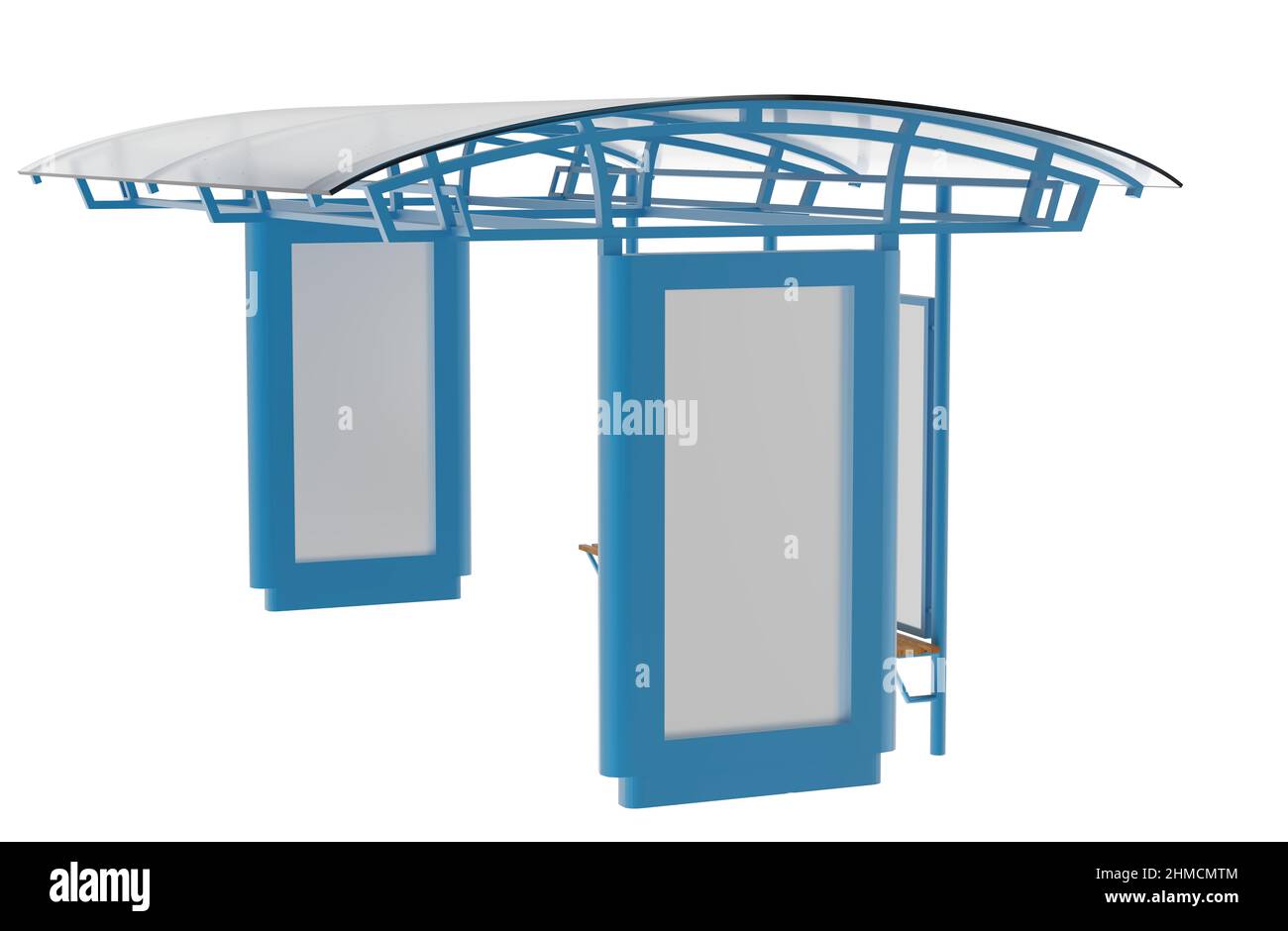 Bus stop template illustration 3d rendering Stock Photo - Alamy