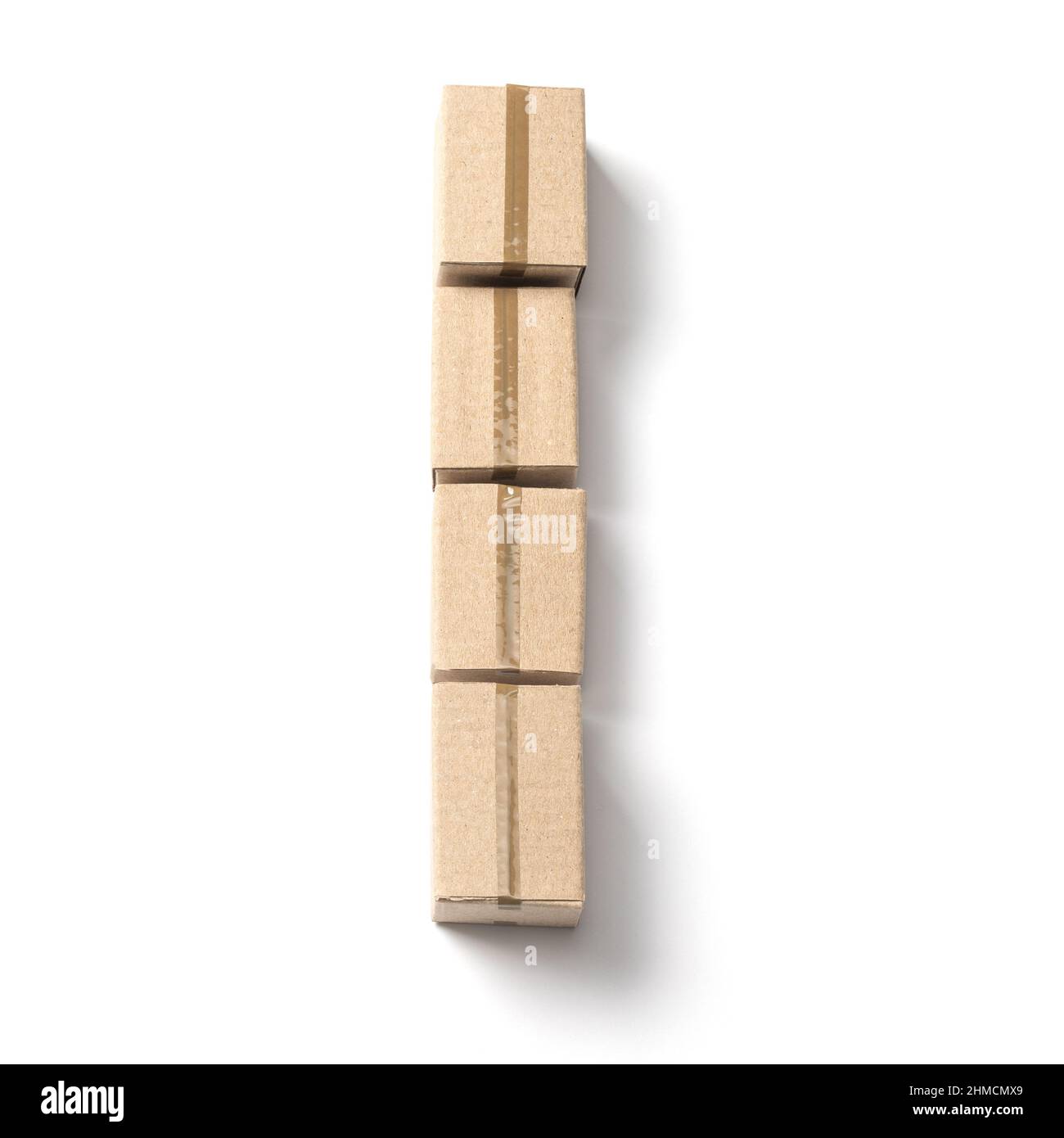 Letter I. Alphabet from cardboard boxes for delivery isolated on white ...