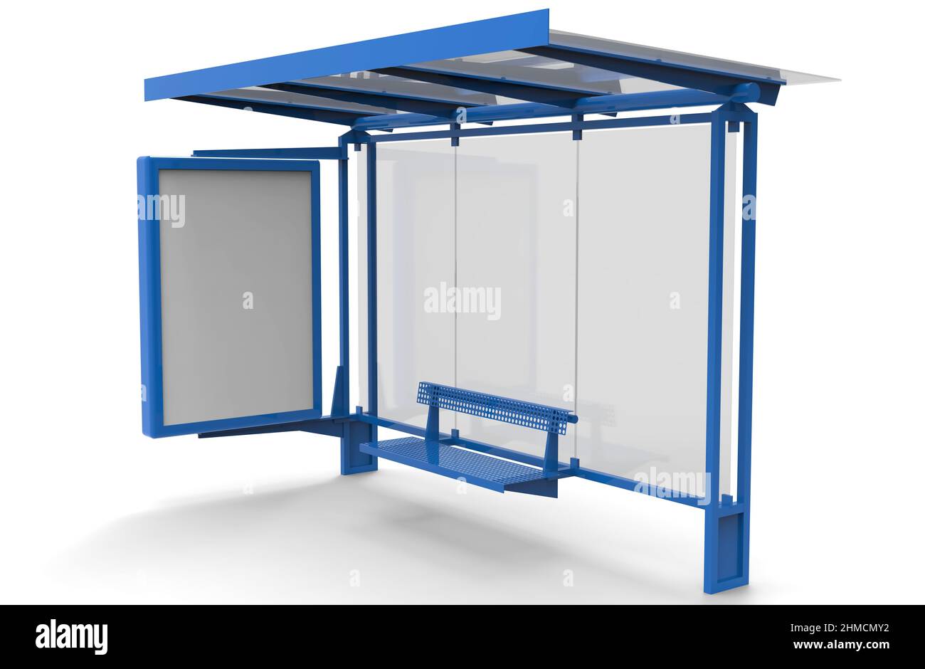 Bus stop template illustration 3d rendering Stock Photo - Alamy