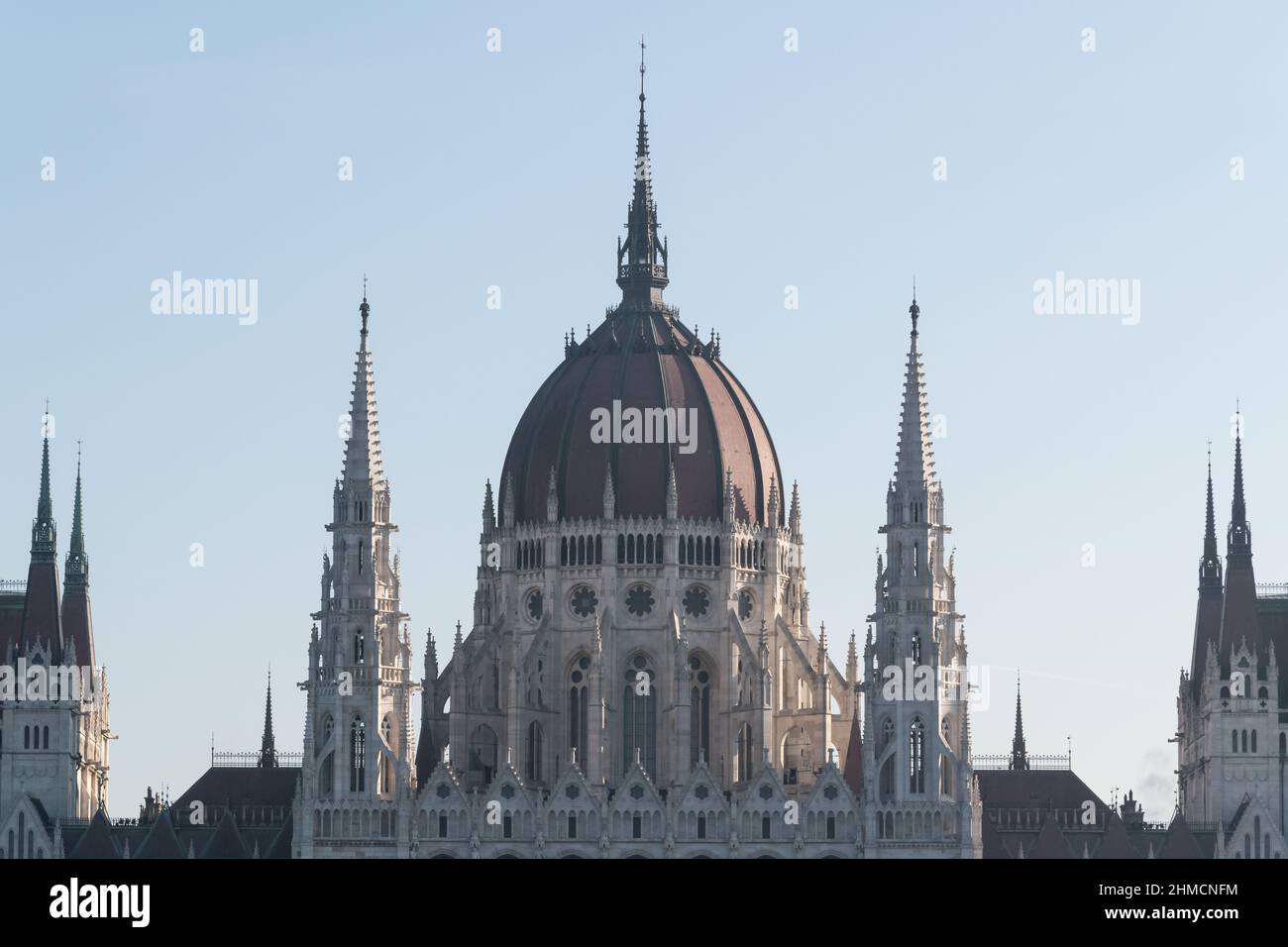 Cupola and gothic architecture on hungarian parliament building ...