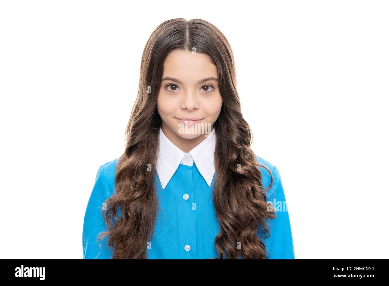 She is really cute. Beauty look of little girl. Hair salon. Haircare ...