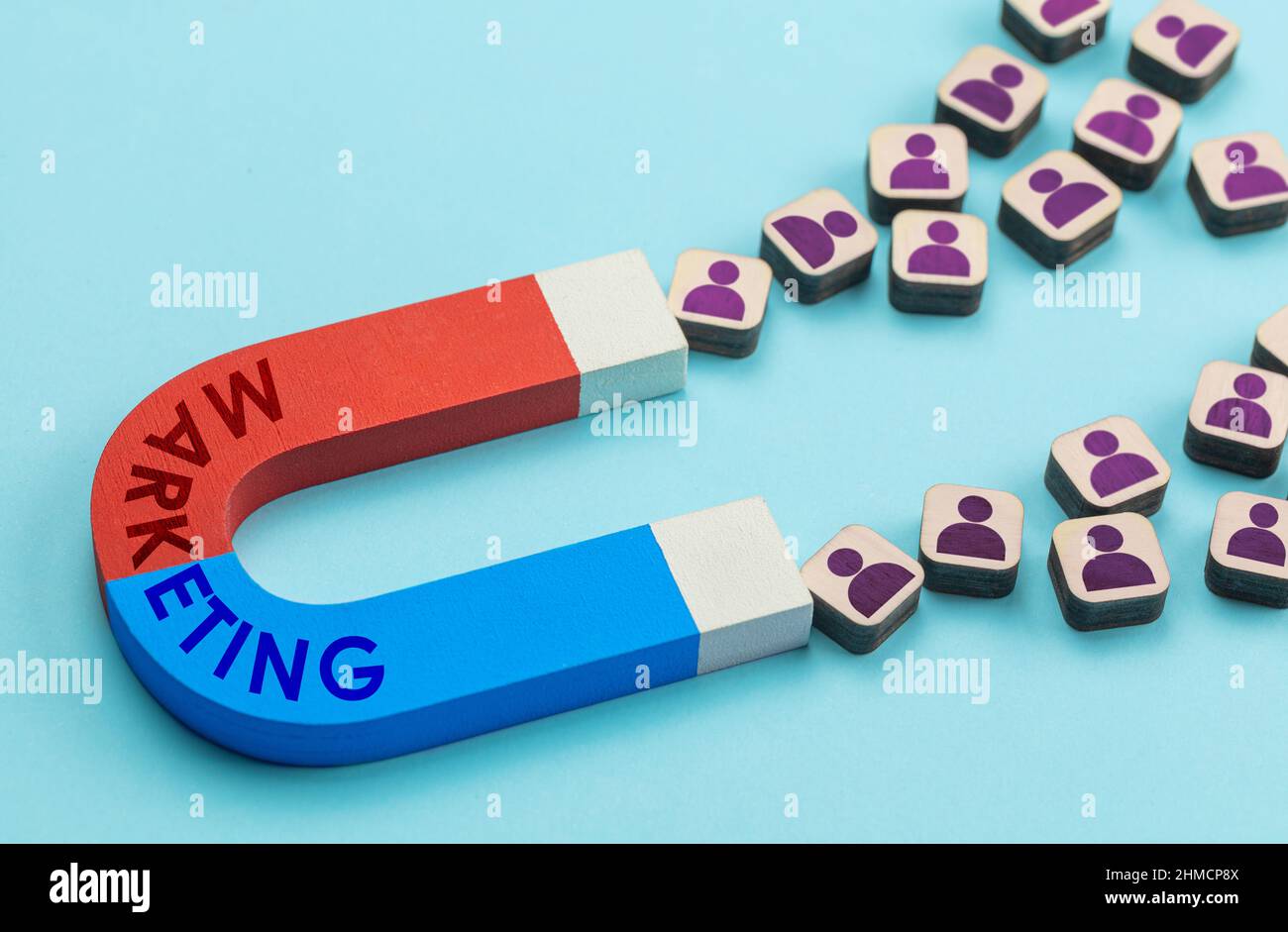 Marketing is a magnet for customers. A large magnet attracts leads on a ...