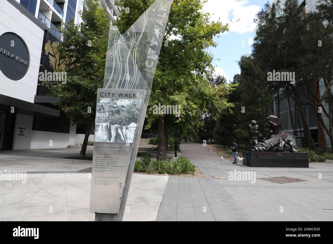 City Walk, a paved outdoor pedestrian area in Civic, Canberra Stock ...