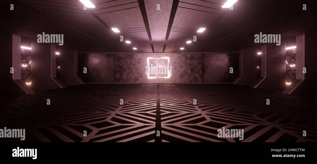 Futuristic Alien Room Cyberpunk Effect Grey Colors Abstract Background ...